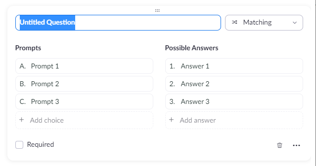 Zoom: Quiz and Poll Question Types