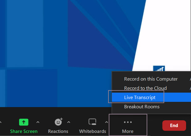 Zoom: Automatic Transcription (Student)