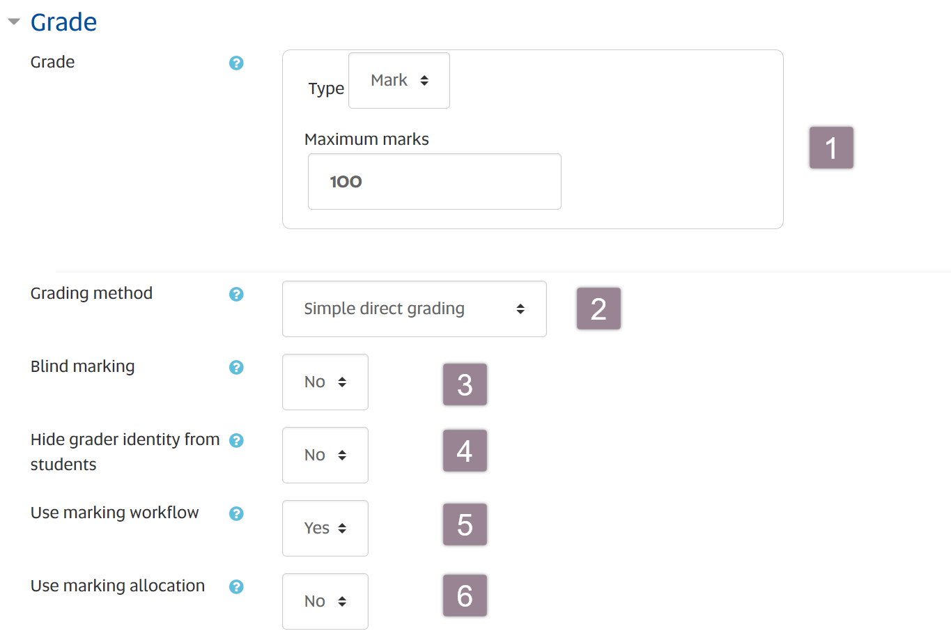 Assessment Settings - Grade