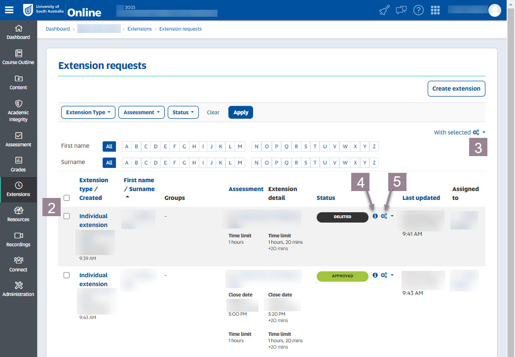 Approve an Extension Request