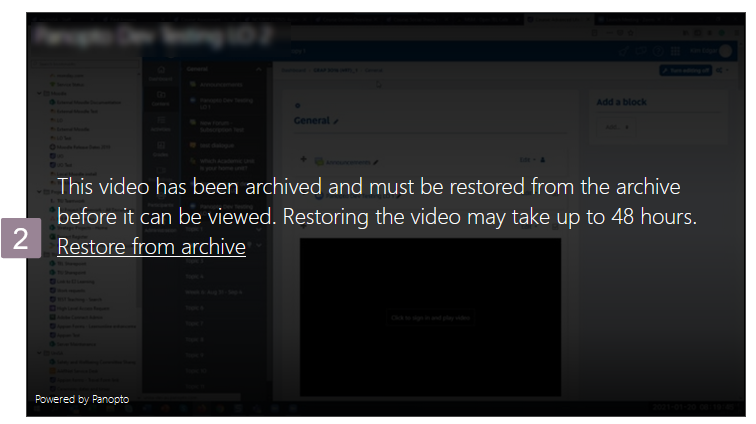 Panopto: Retrieve an archived recording