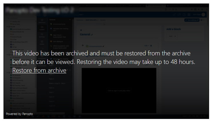 Panopto: Retrieve an archived recording