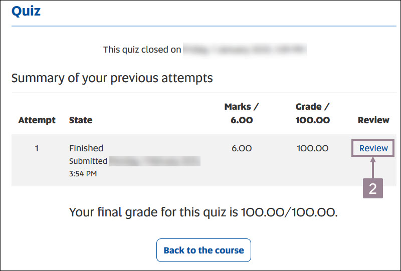 Quiz Activity: View Results