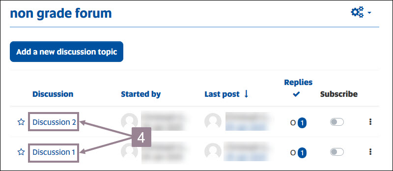 Forum Activity: view and reply to a discussion topics