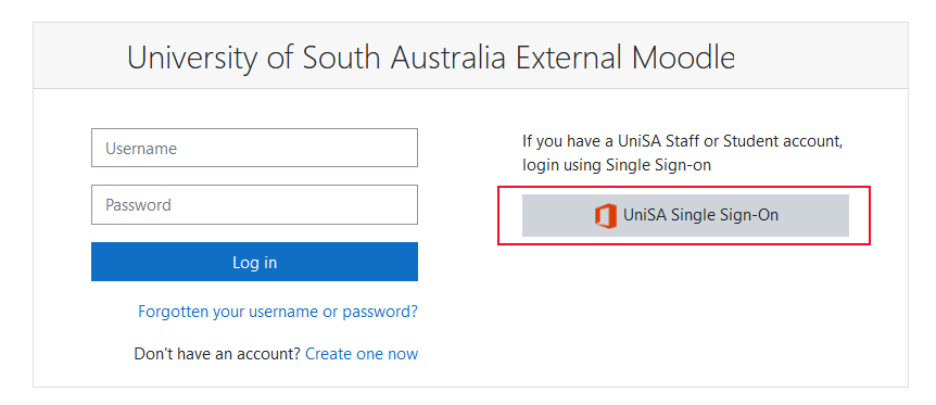 External Moodle: Login